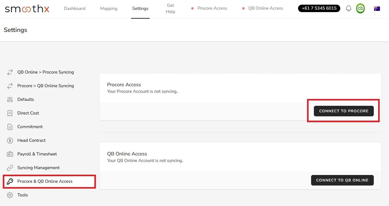 Connecting Procore to Smoothx (QBO Integration)